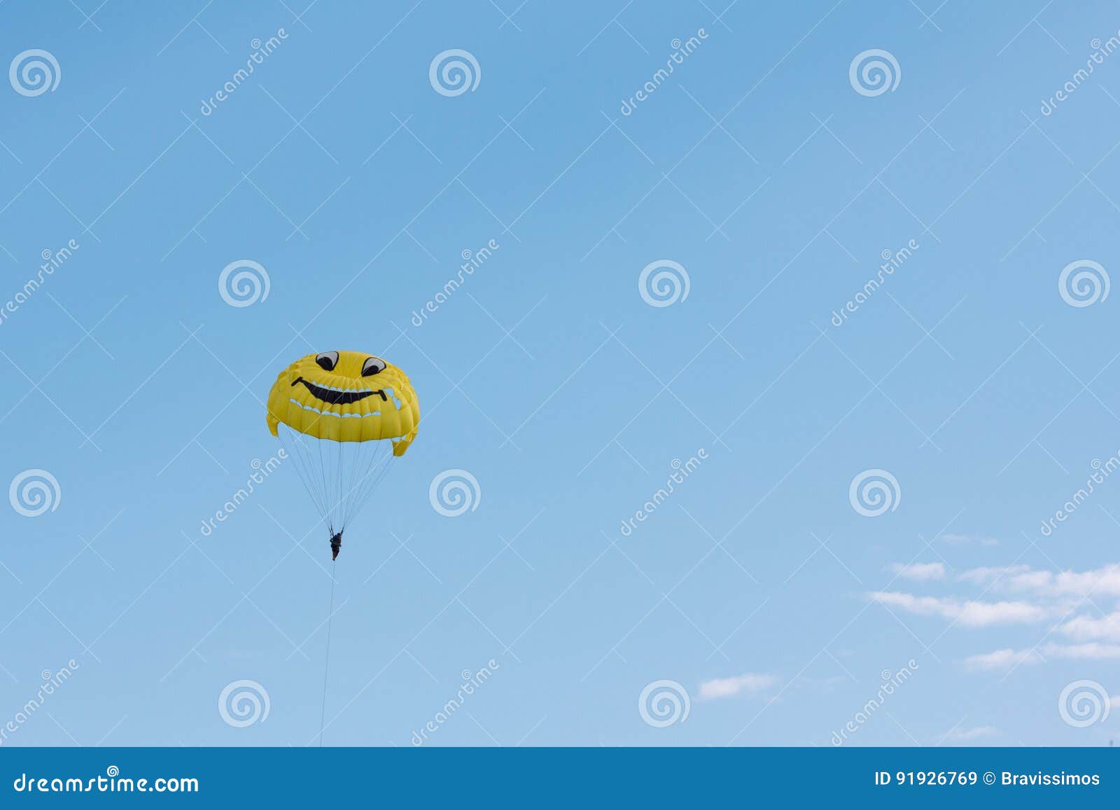 Parachuting Over a Sea, Towing by Boat Stock Image - Image of leisure ...
