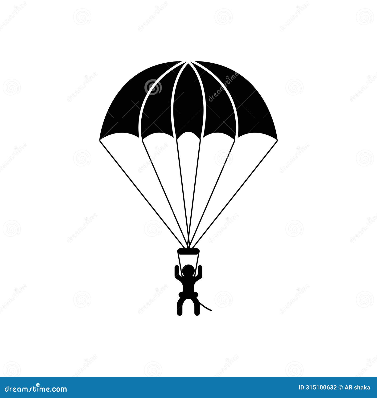 Parachuting or Paragliding Icon, Vector Illustration Symbol Design ...