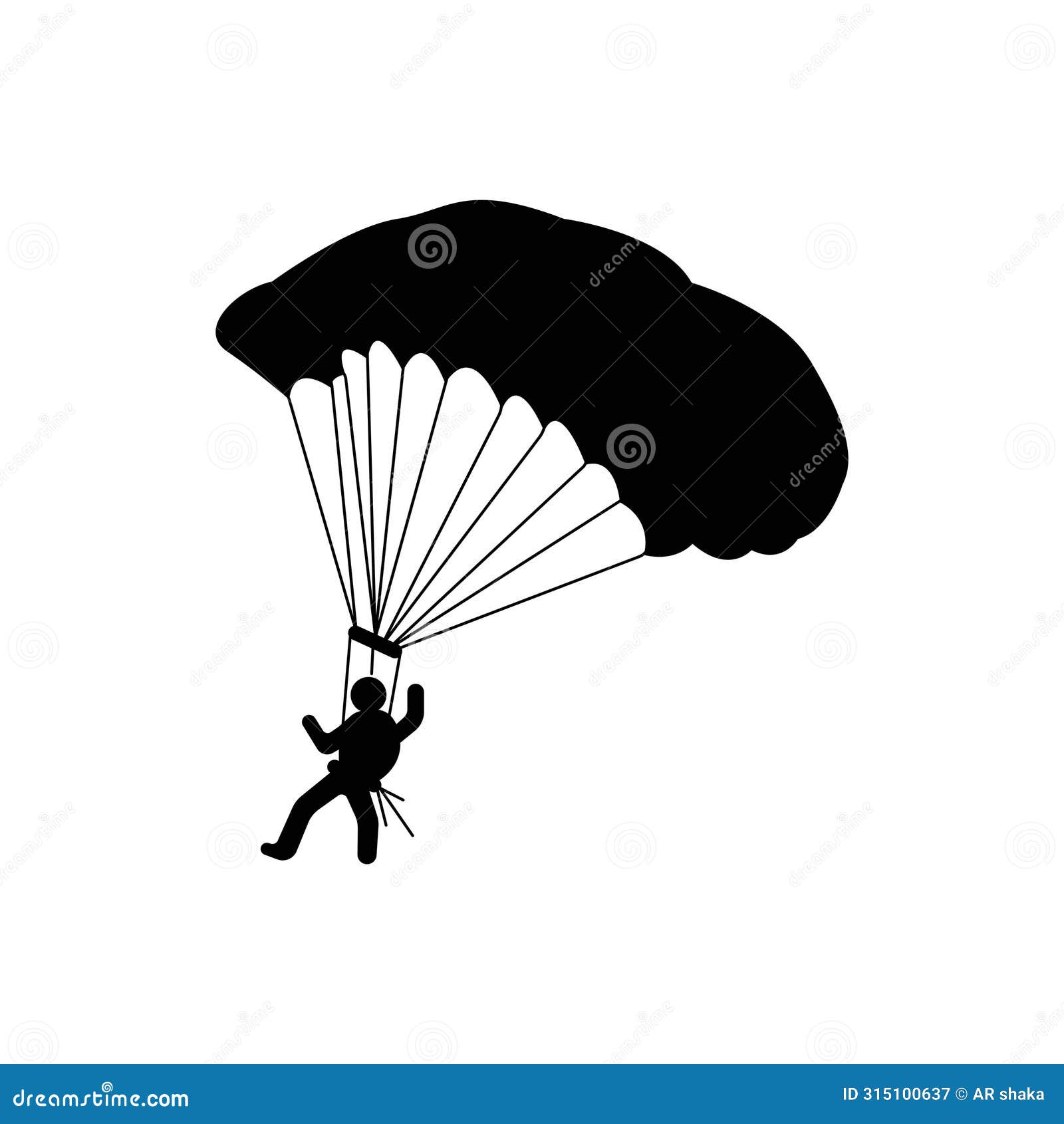 Parachuting or Paragliding Icon, Vector Illustration Symbol Design ...