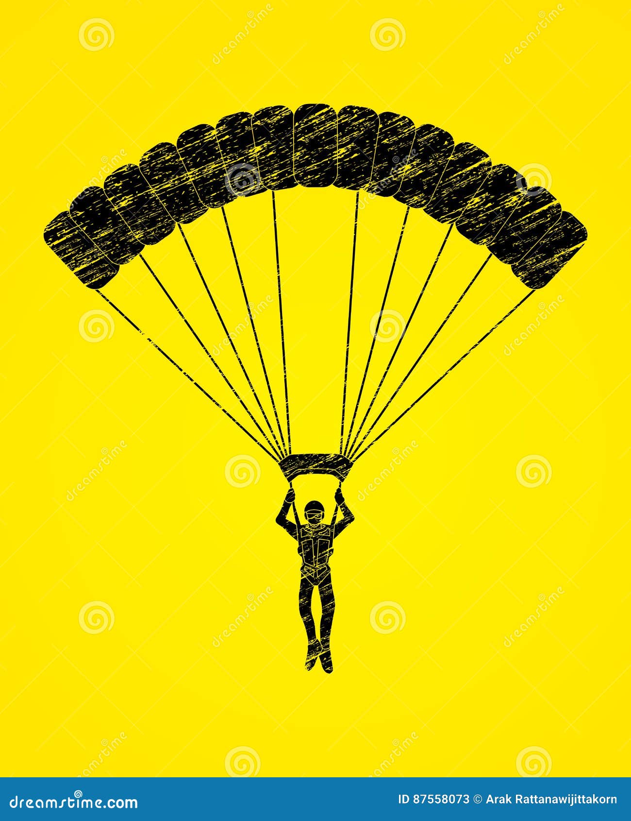 Parachuting Silhouette Graphic Vector Stock Vector - Illustration of ...