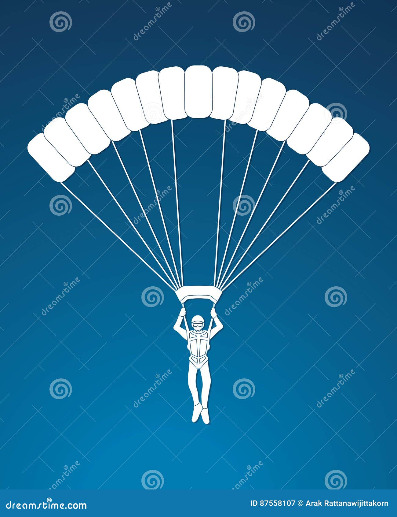 Parachuting Silhouette Graphic Vector Stock Vector - Illustration of army, logo: 87558107
