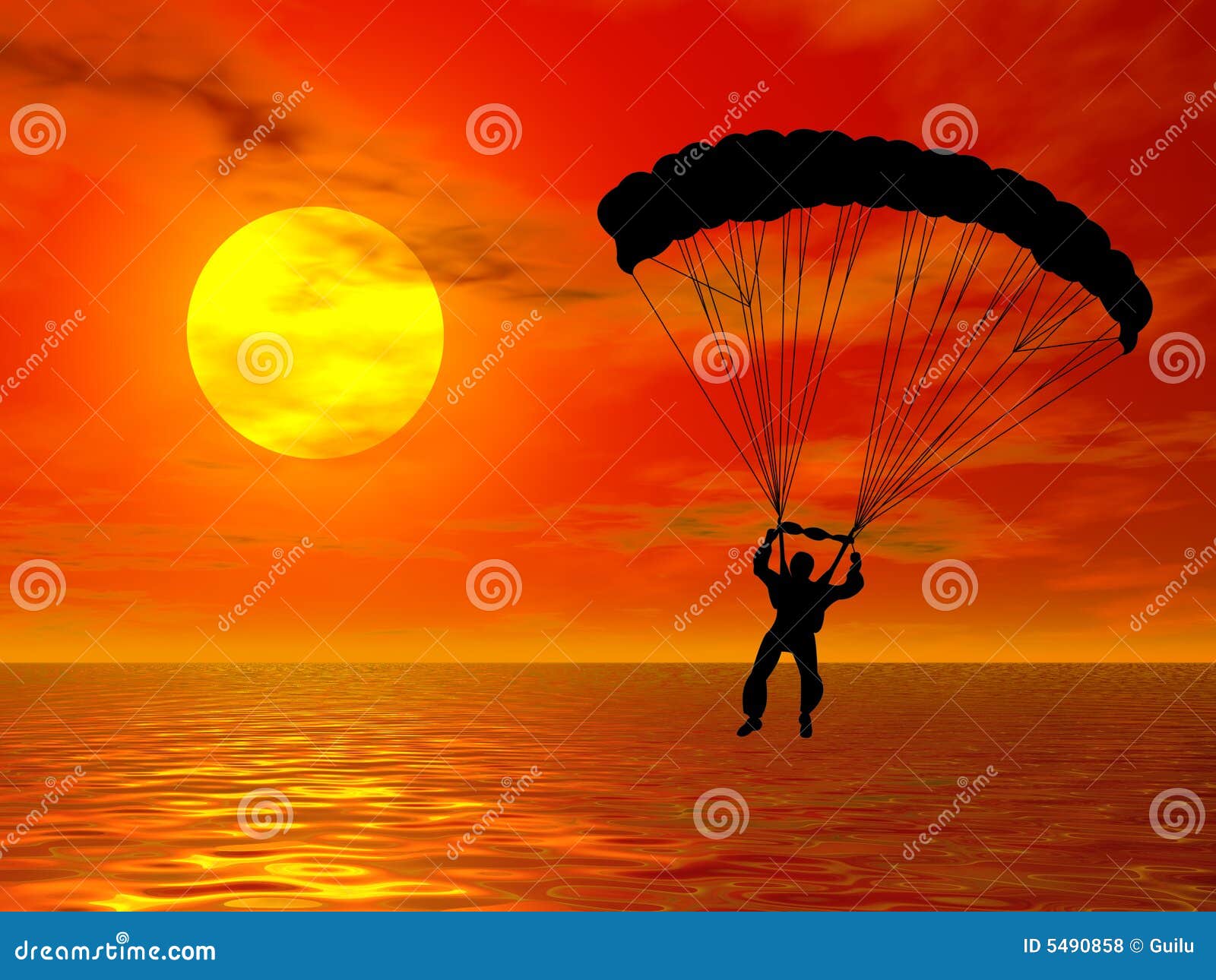 Parachutist stock illustration. Illustration of hobby - 5490858