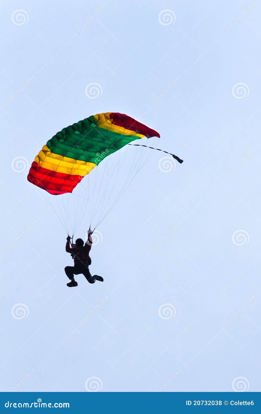 Parachutist Demonstrates Jumping from Airplane Stock Photo - Image of ...