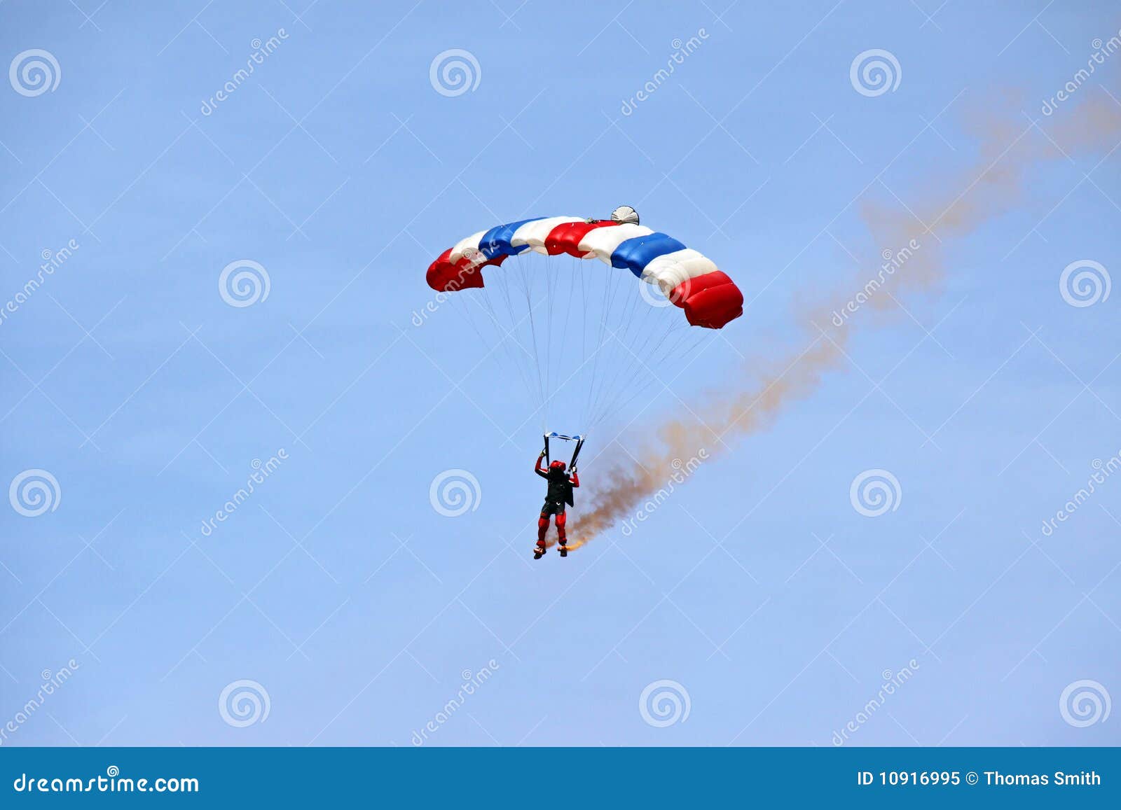 Parachutist / Sky Diver Coming Down To Earth Stock Image - Image of ...
