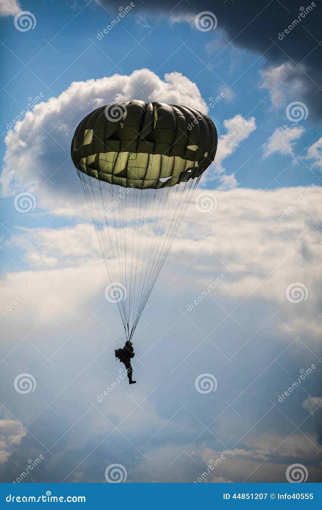 Parachutist in the war stock image. Image of skydiving - 44851207