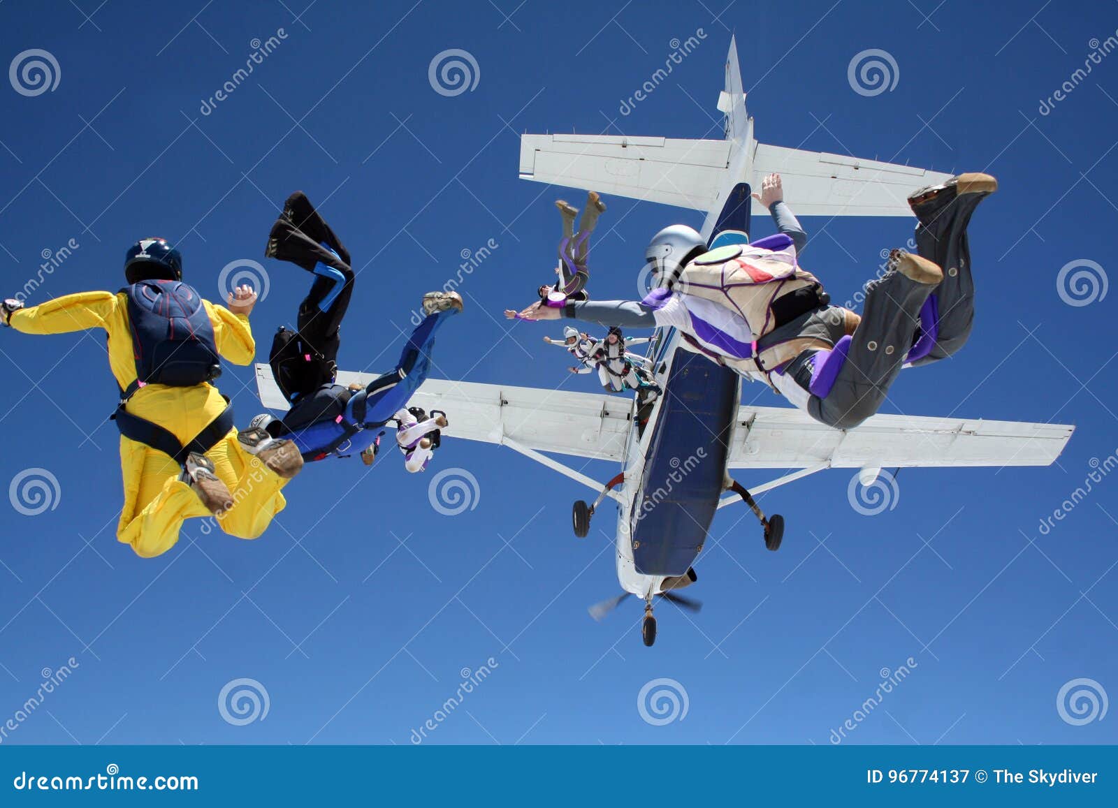 Parachutists Jump from the Plane Editorial Photography - Image of angle ...