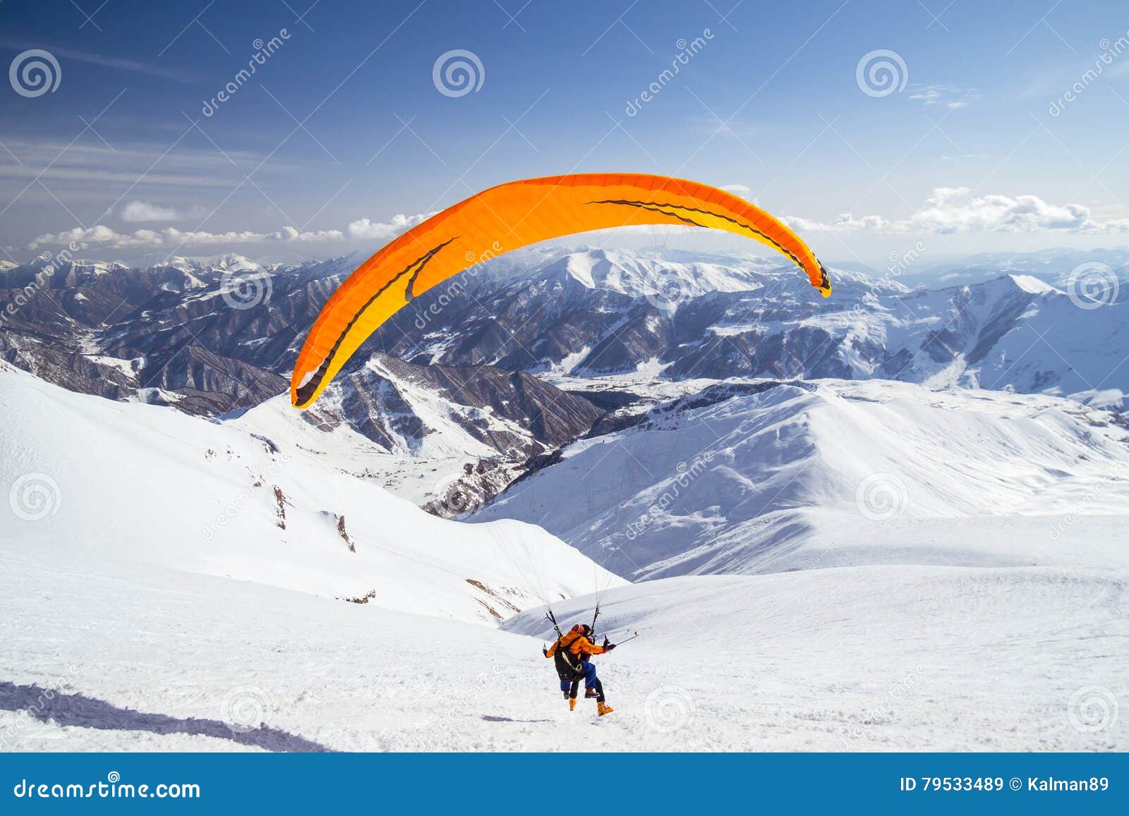 Parachute in winter stock image. Image of caucasian, risky - 79533489