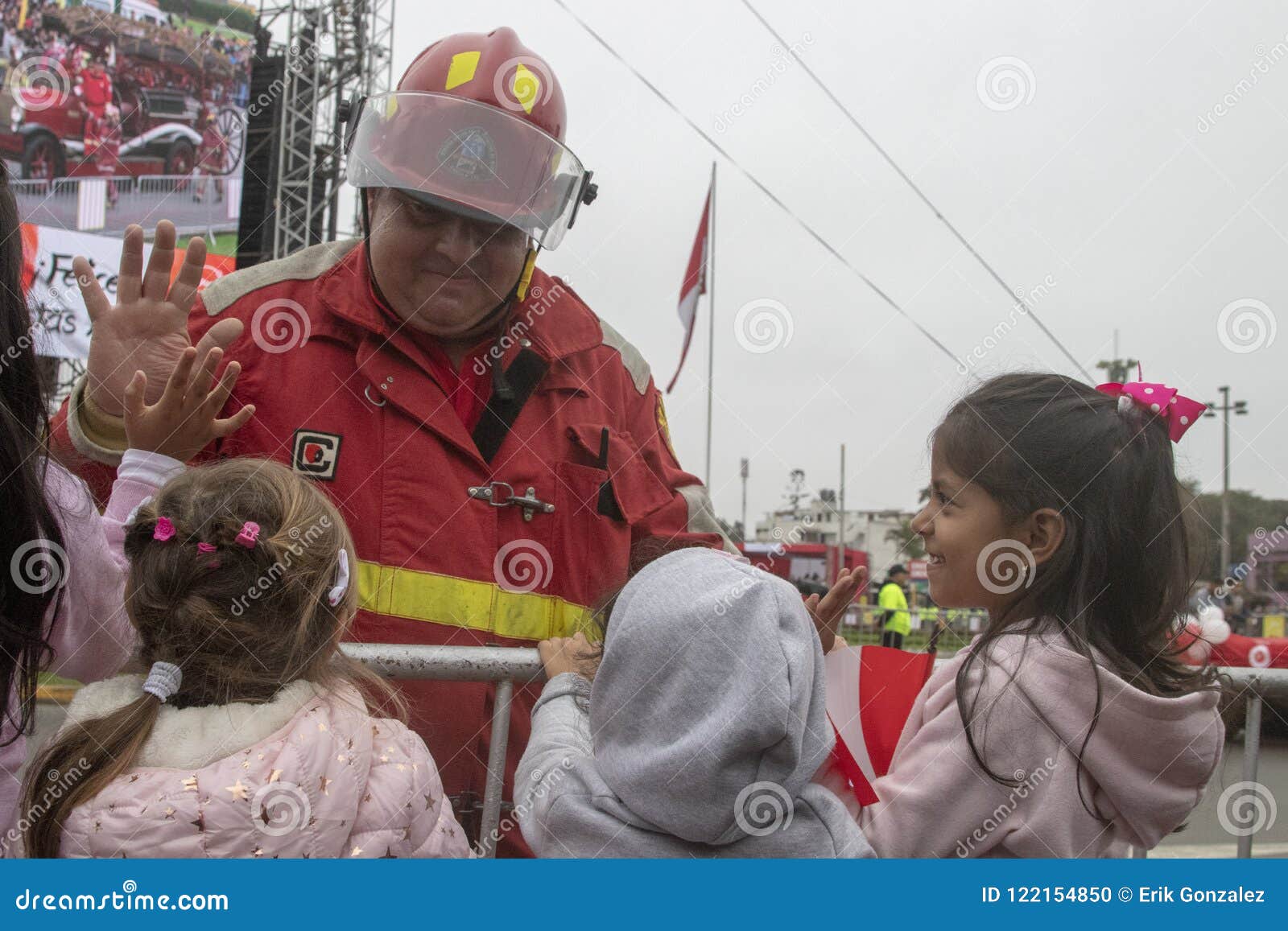 Parade of Firemen for the Reason of Peruvian Independence Day Editorial ...