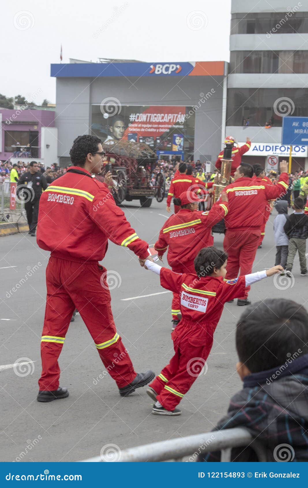 Parade of Firemen for the Reason of Peruvian Independence Day Editorial ...