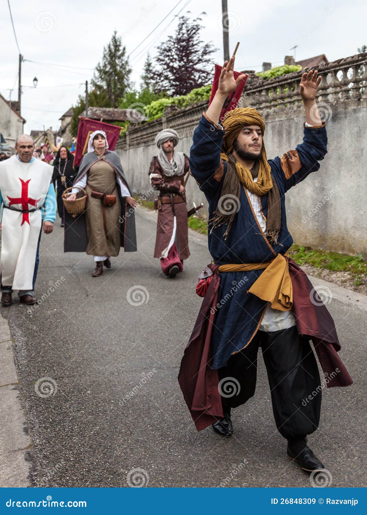 Parade of Medieval Characters Editorial Stock Image - Image of nogent ...