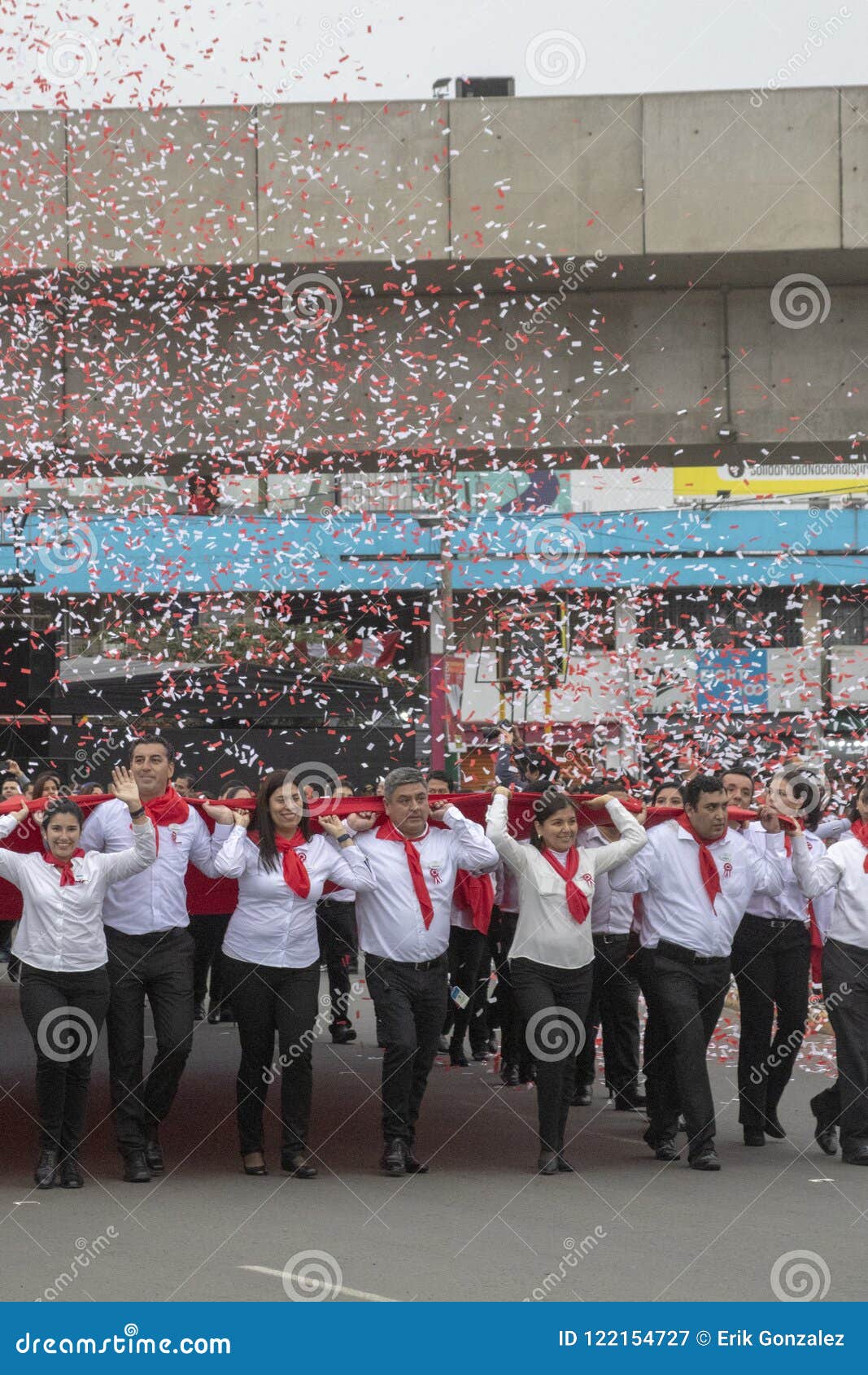 Parade of People for the Reason of Peruvian Independence Day Editorial ...