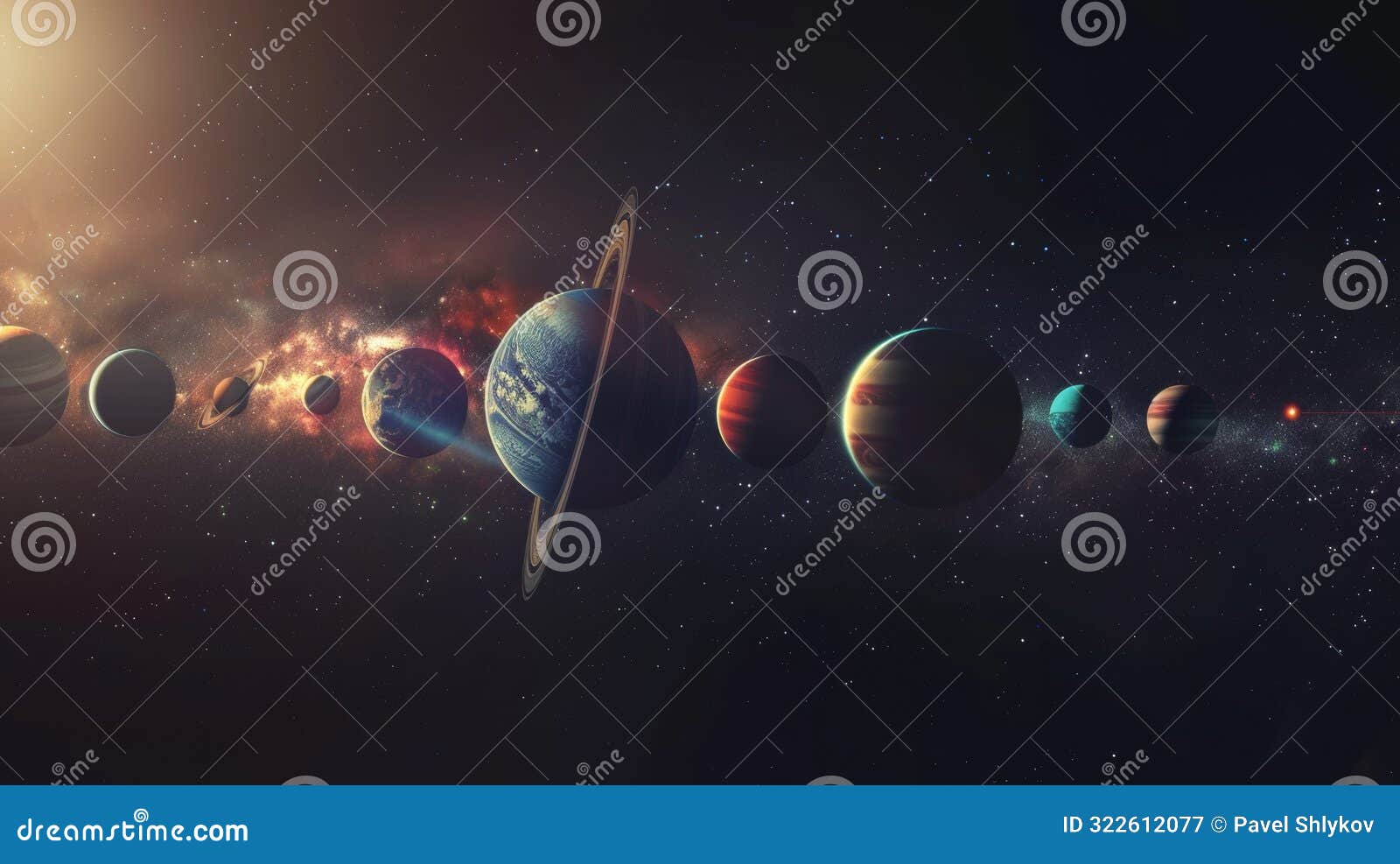 Parade of the Planets of the Solar System. Stock Image - Image of ...