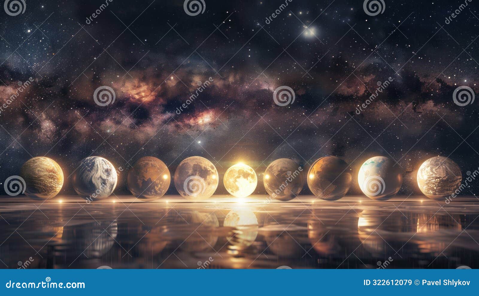 Parade of the Planets of the Solar System. Stock Image - Image of world ...