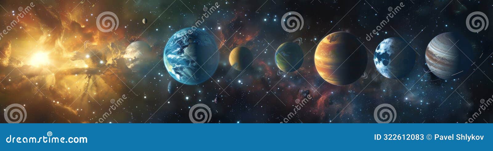 Parade of the Planets of the Solar System. Stock Image - Image of ...