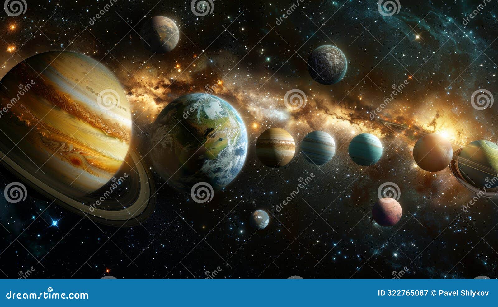 Parade of the Planets of the Solar System. Stock Image - Image of outer ...