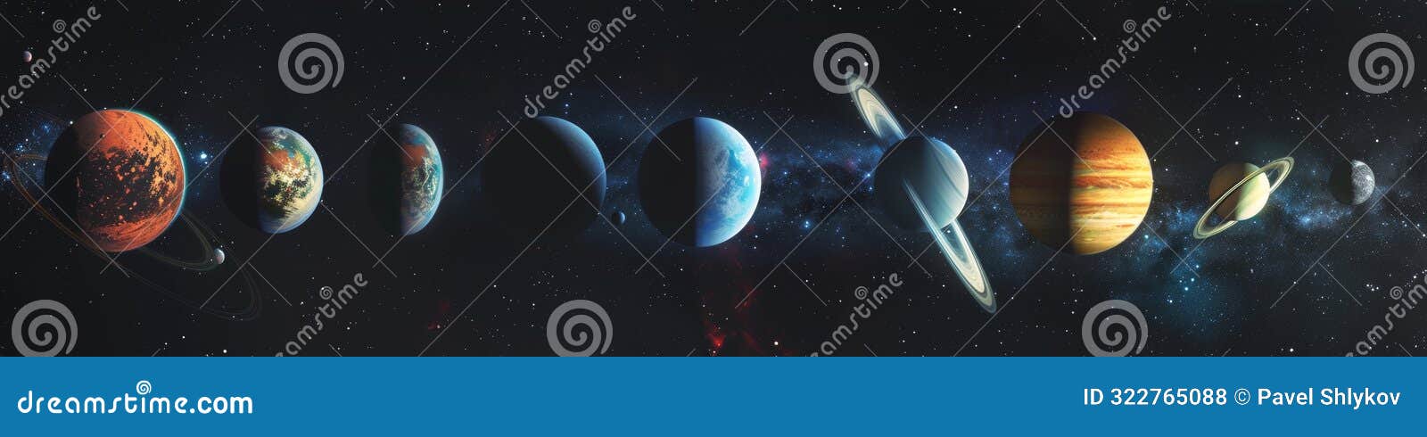 Parade of the Planets of the Solar System. Stock Photo - Image of world ...