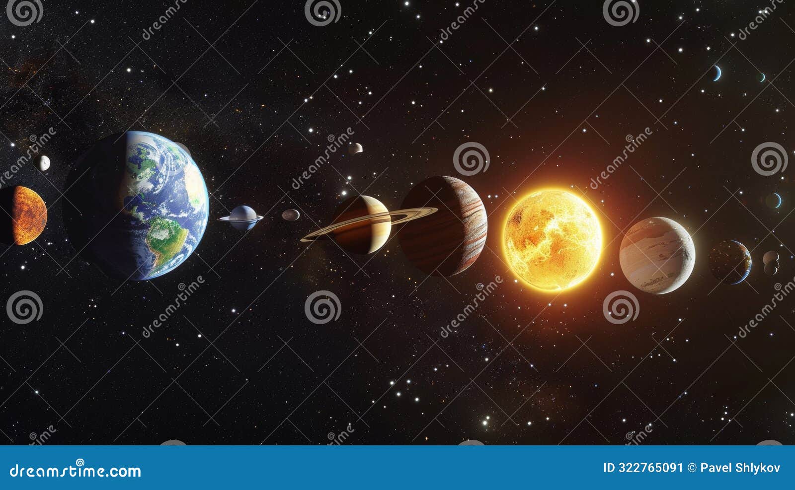 Parade of the Planets of the Solar System. Stock Image - Image of ...