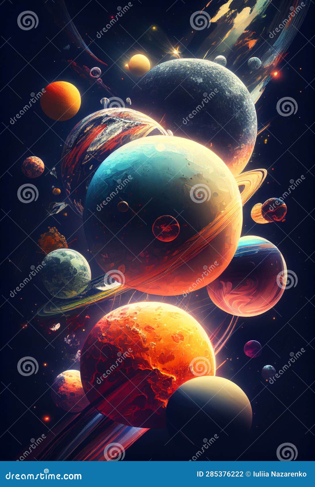 Parade of Planets in the Solar System. AI Generated Stock Illustration ...