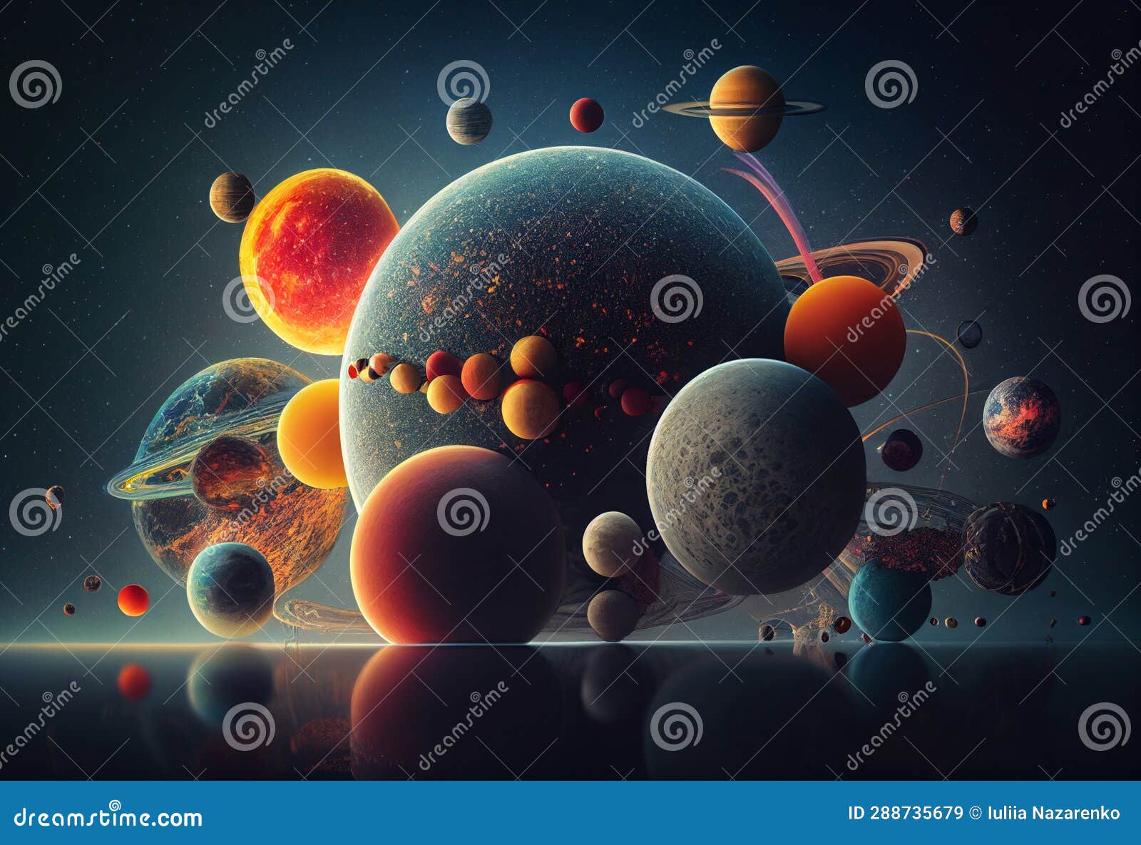 Parade of Planets in the Solar System. AI Generated Stock Illustration ...