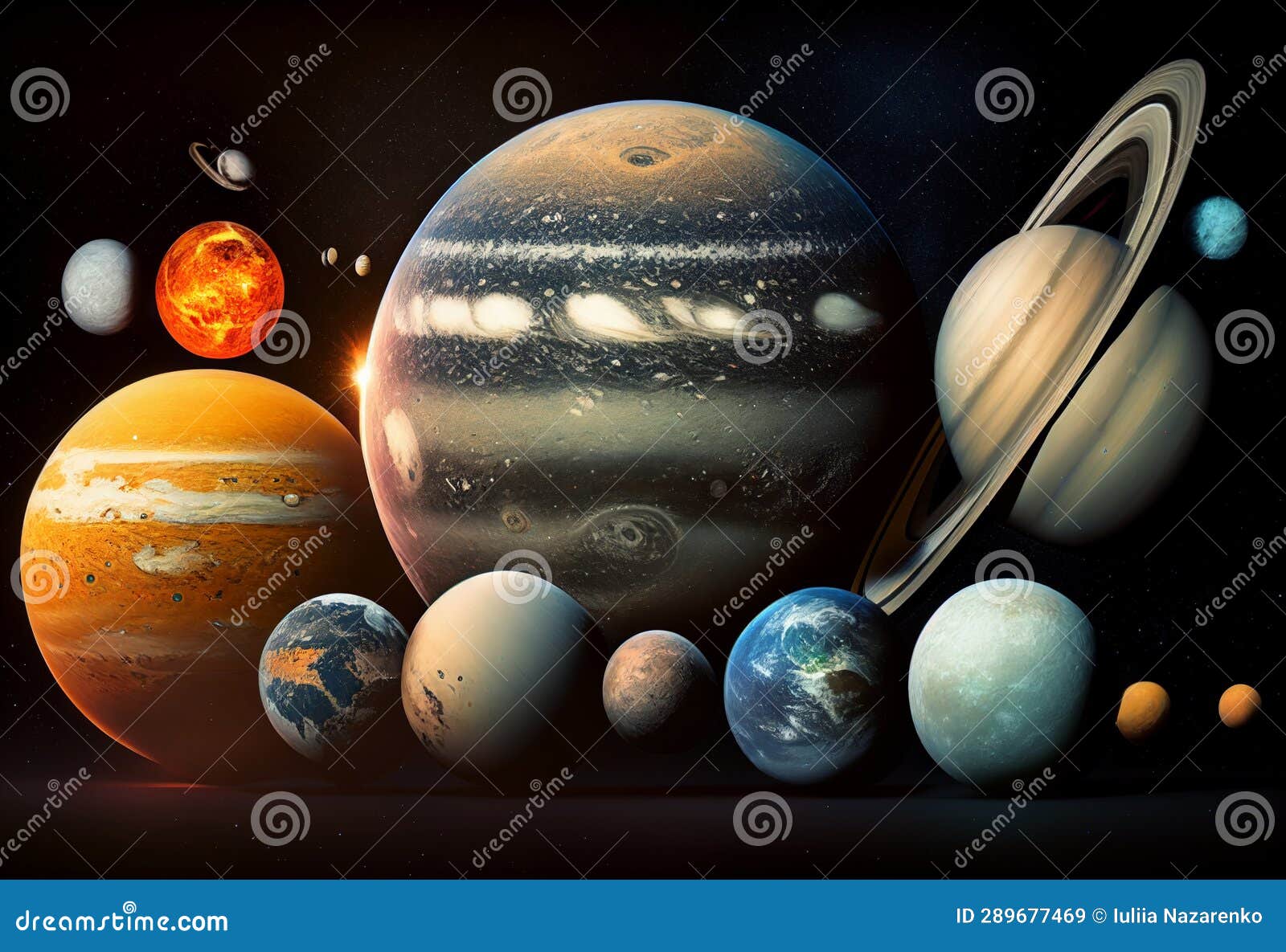 Parade of Planets in the Solar System. AI Generated Stock Image - Image ...