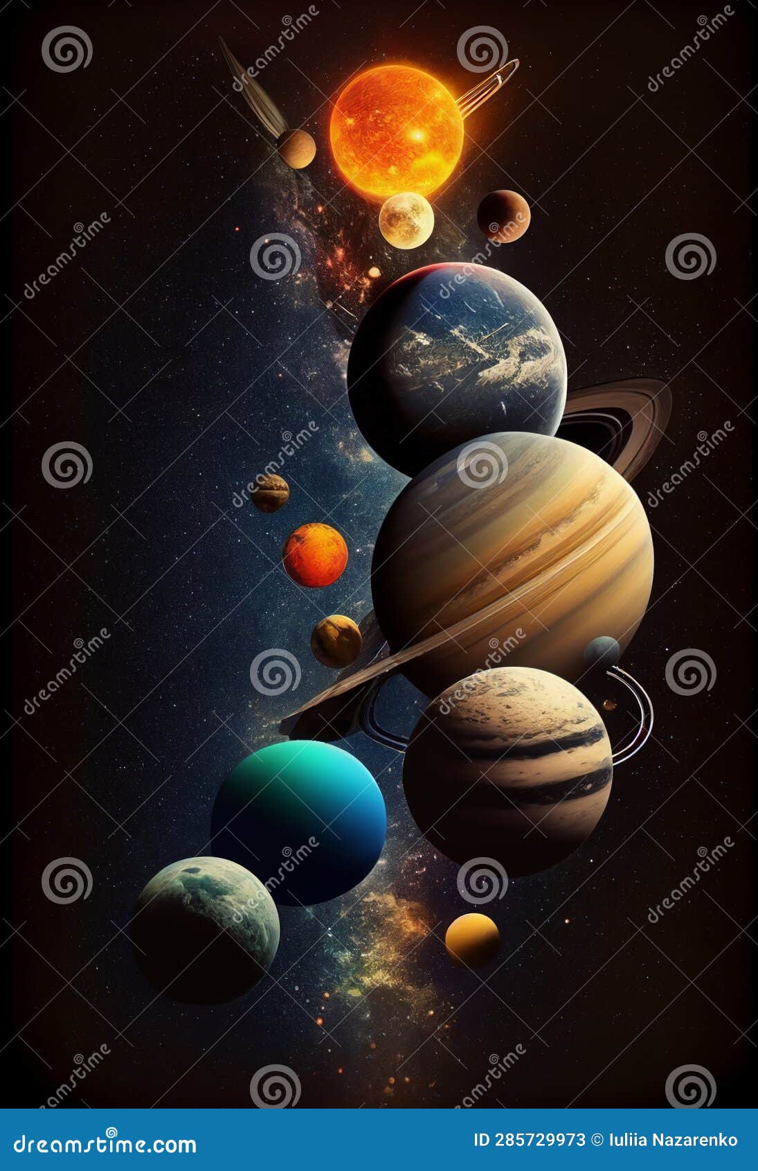Parade of Planets in the Solar System. AI Generated Stock Illustration ...