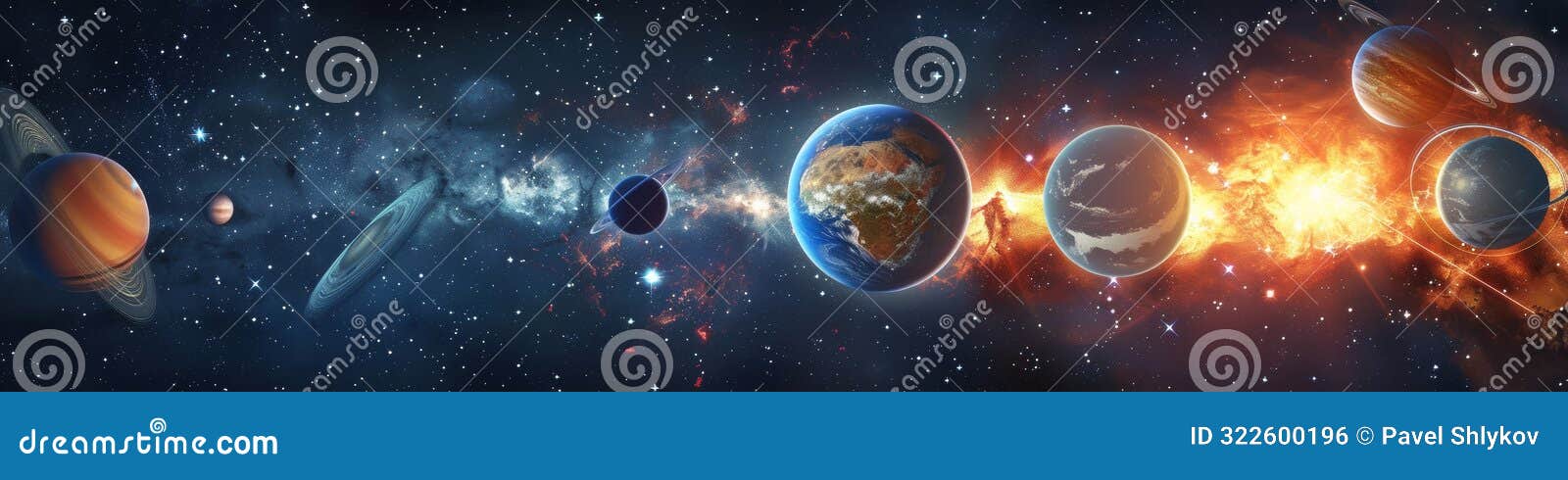 Parade of the Planets of the Solar System. Stock Photo - Image of ...