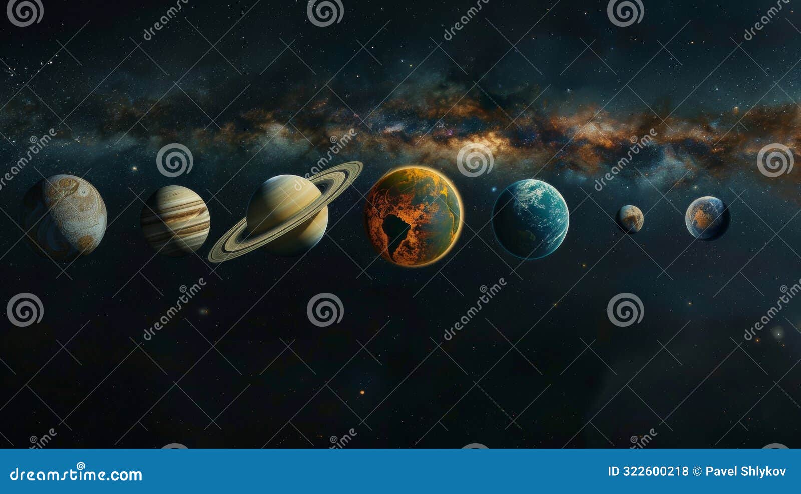 Parade of the Planets of the Solar System. Stock Photo - Image of ...