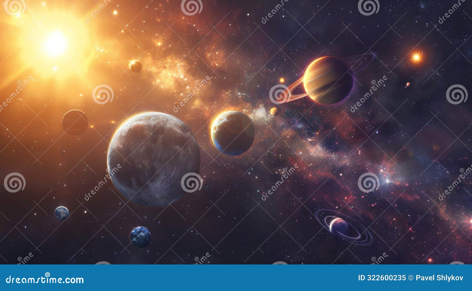 Parade of the Planets of the Solar System. Stock Image - Image of ...