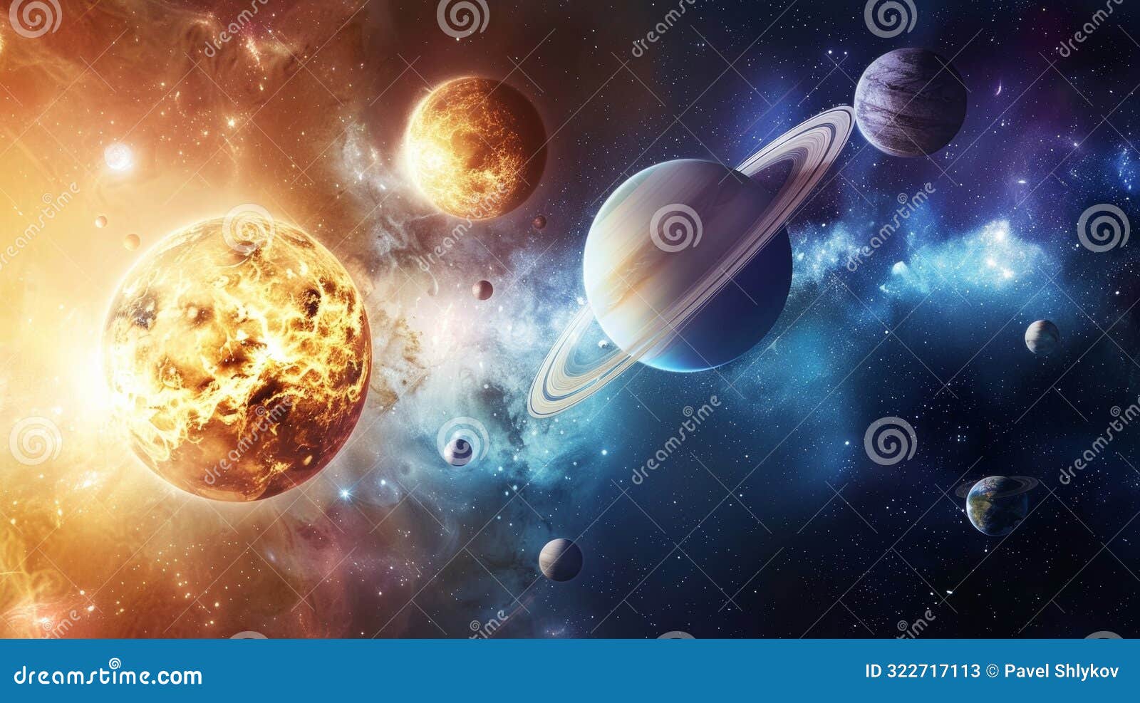 Parade of the Planets of the Solar System. Stock Image - Image of ...
