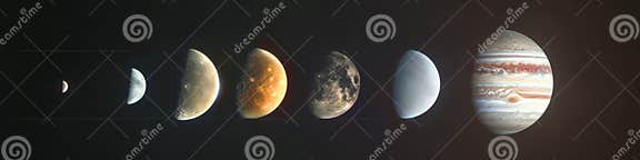 Parade of the Planets of the Solar System. Stock Image - Image of world ...