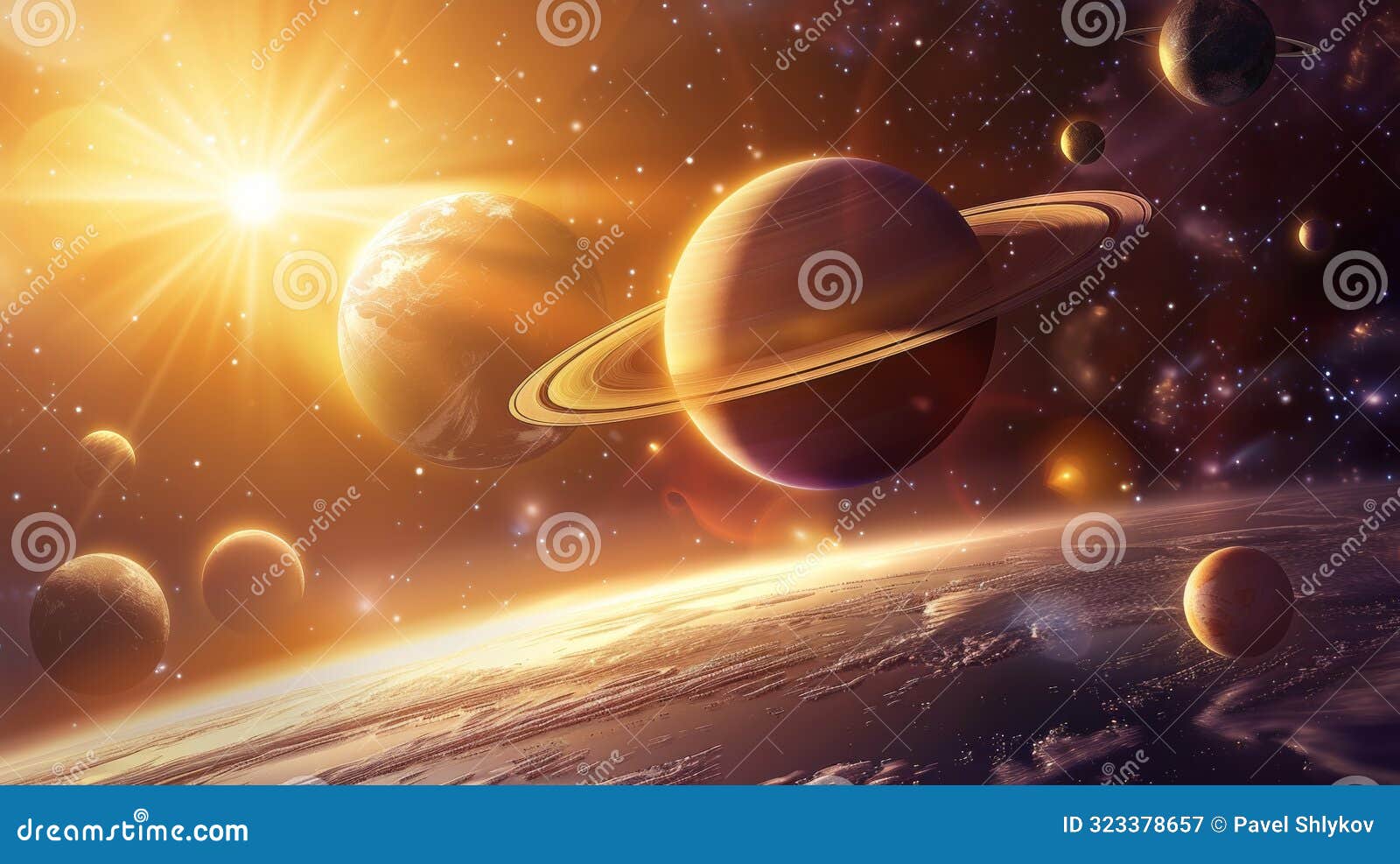 Parade of the Planets of the Solar System. Stock Image - Image of ...