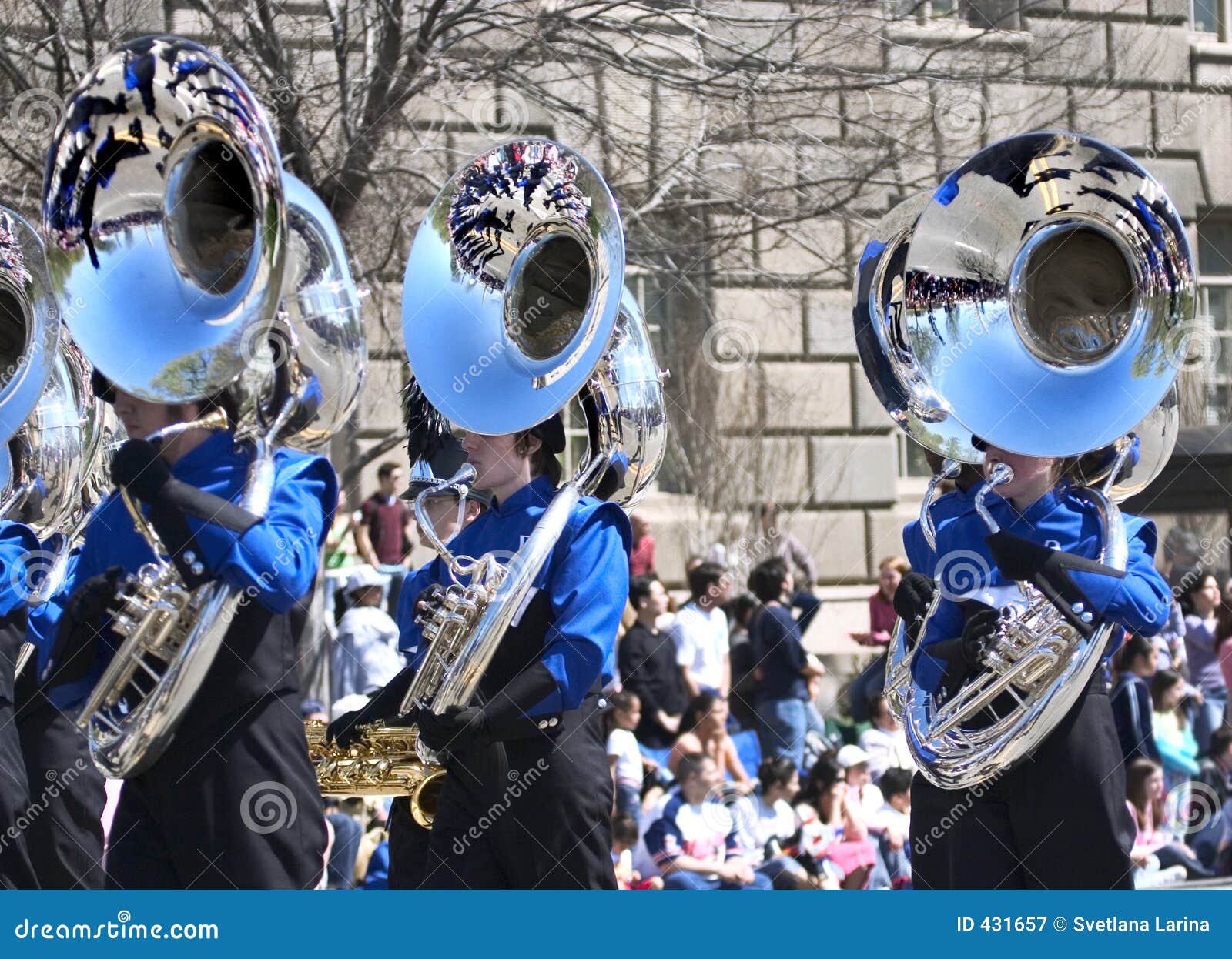 Parade . Reflections in the Wind Pipes Stock Image - Image of blue ...