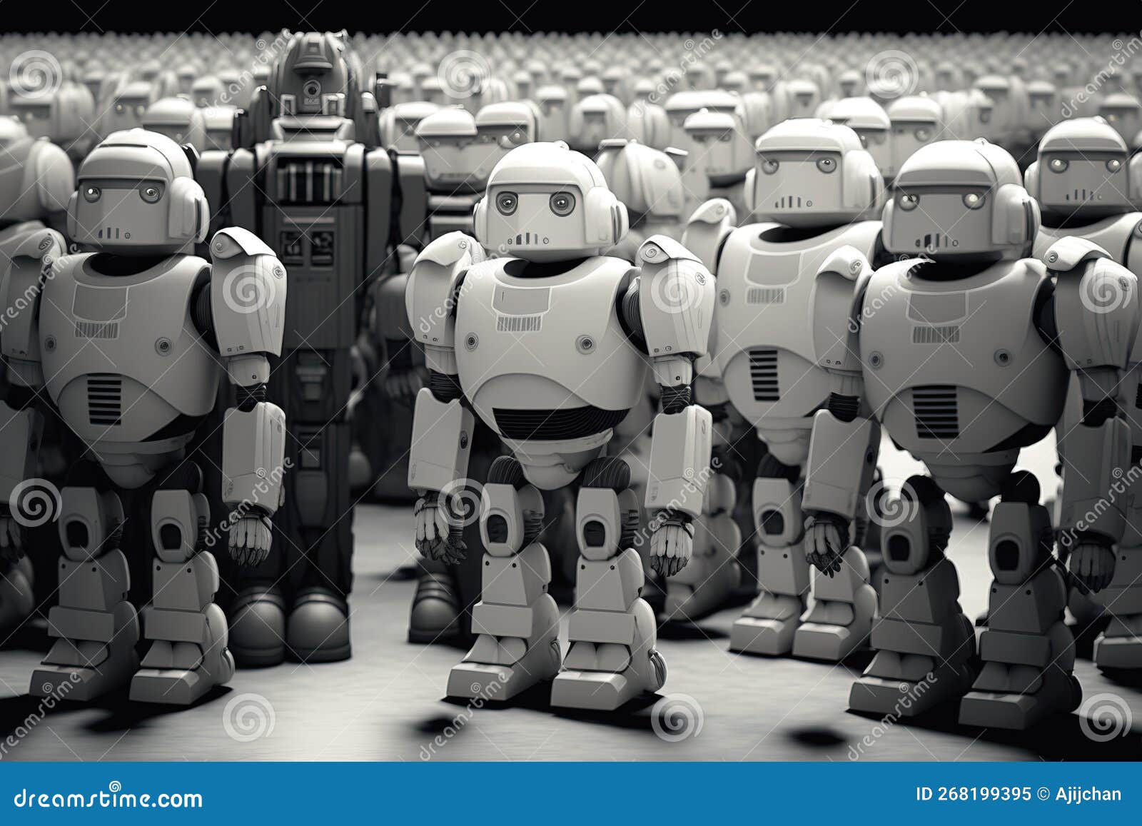 Parade of the Robots. Generative AI Stock Illustration - Illustration ...