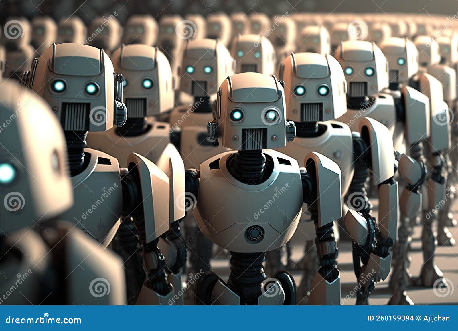 Parade of the Robots. Generative AI Stock Illustration - Illustration ...