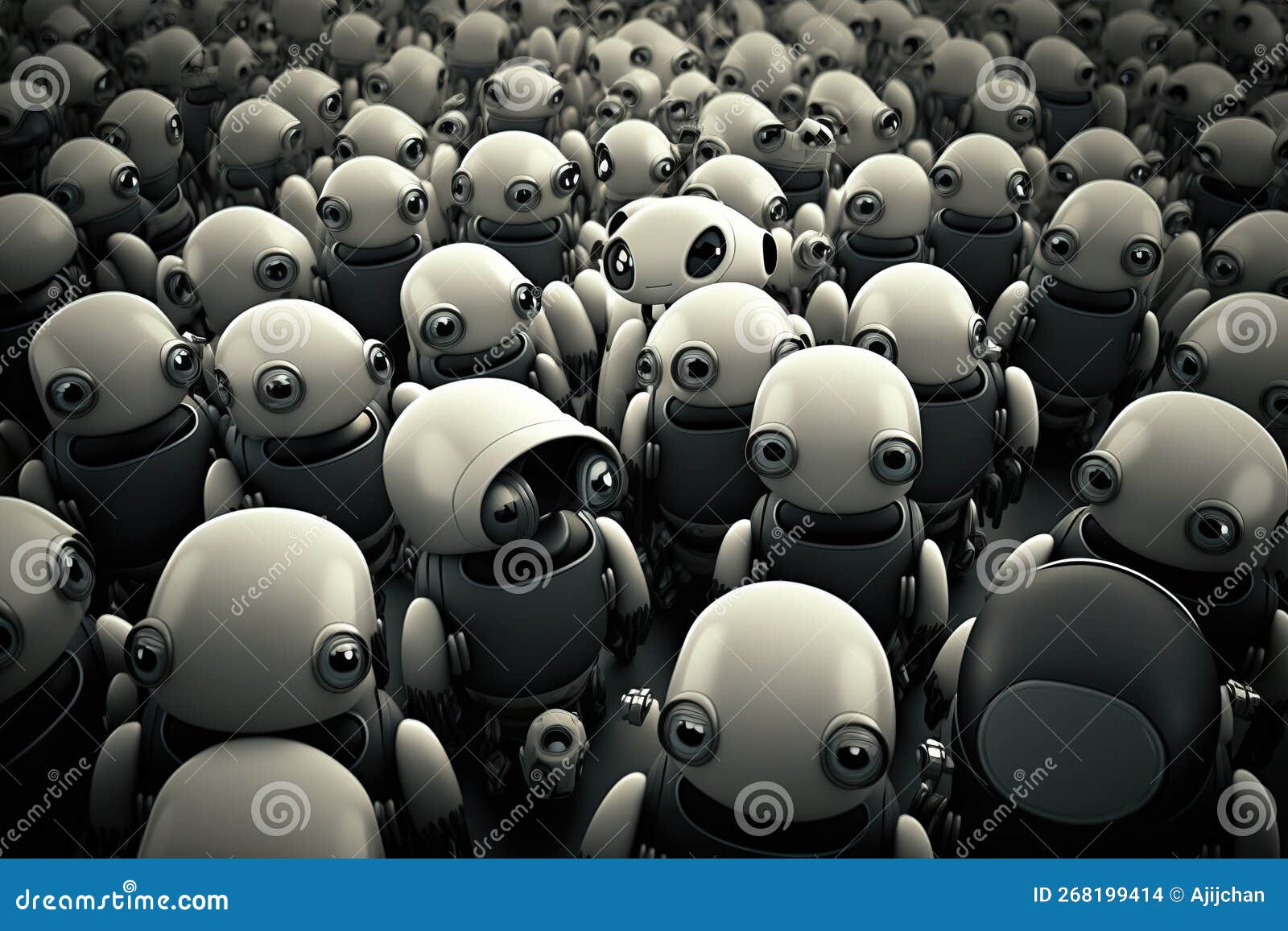 Parade of the Robots. Generative AI Stock Illustration - Illustration ...