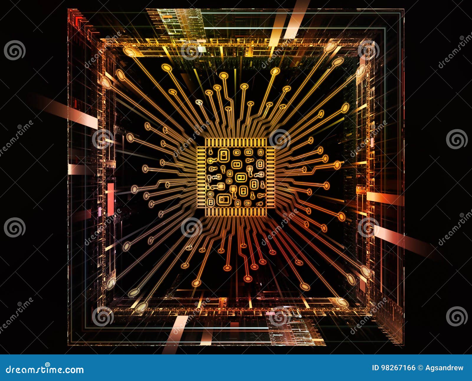 Paradigm of Digital Processor Stock Illustration - Illustration of ...