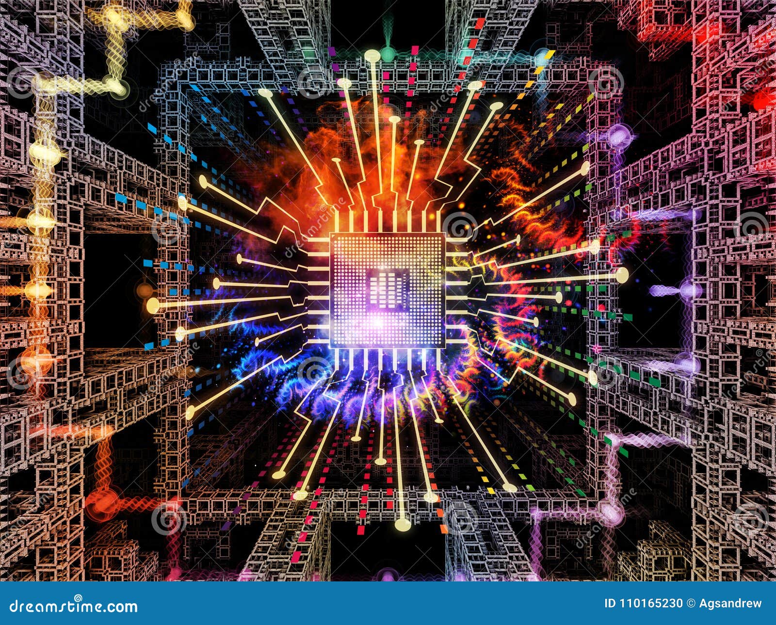Paradigm of Digital Processor Stock Illustration - Illustration of ...