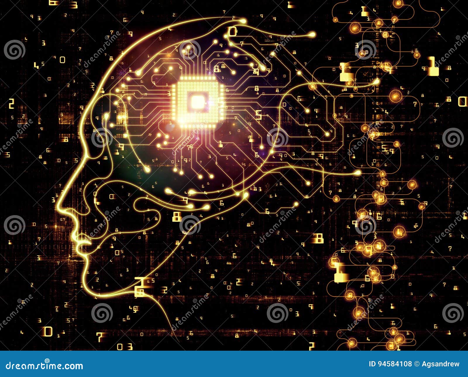 Paradigm of Machine Consciousness Stock Illustration - Illustration of ...