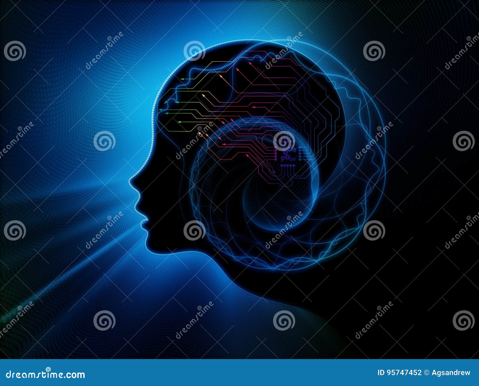 Paradigm of Machine Consciousness Stock Illustration - Illustration of ...