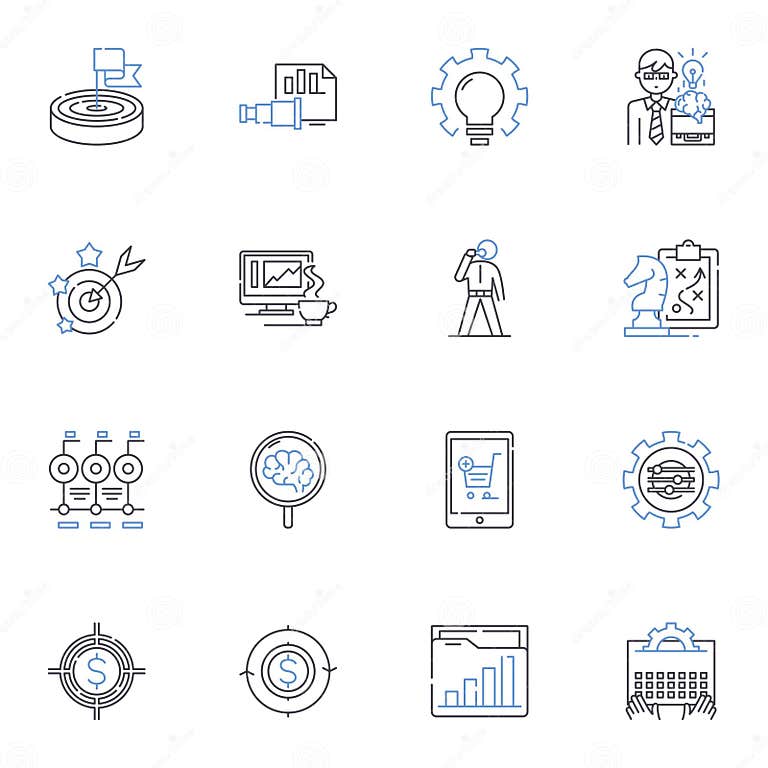 Paradigm and Model Line Icons Collection. Shift, Framework, Conceptualization, Perception ...