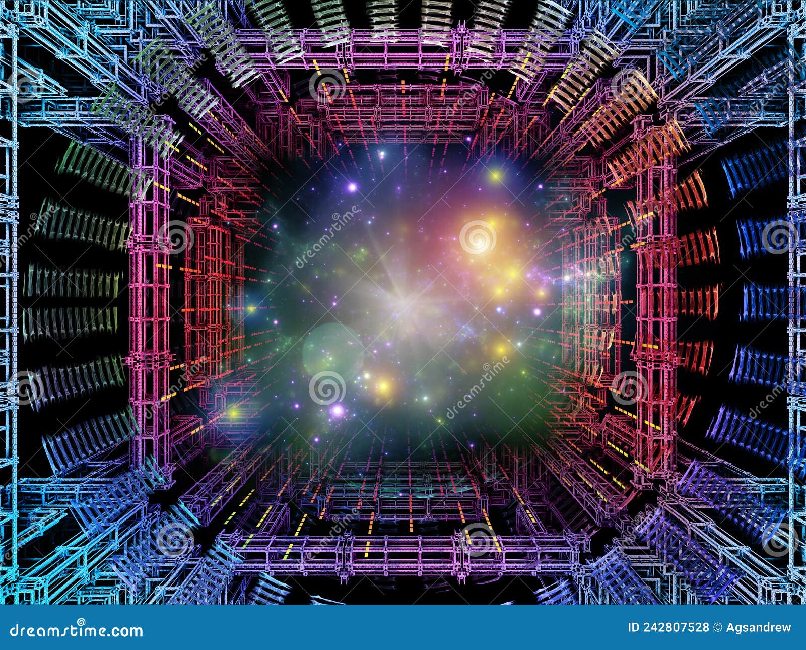 Paradigm of Quantum Space stock illustration. Illustration of bright ...