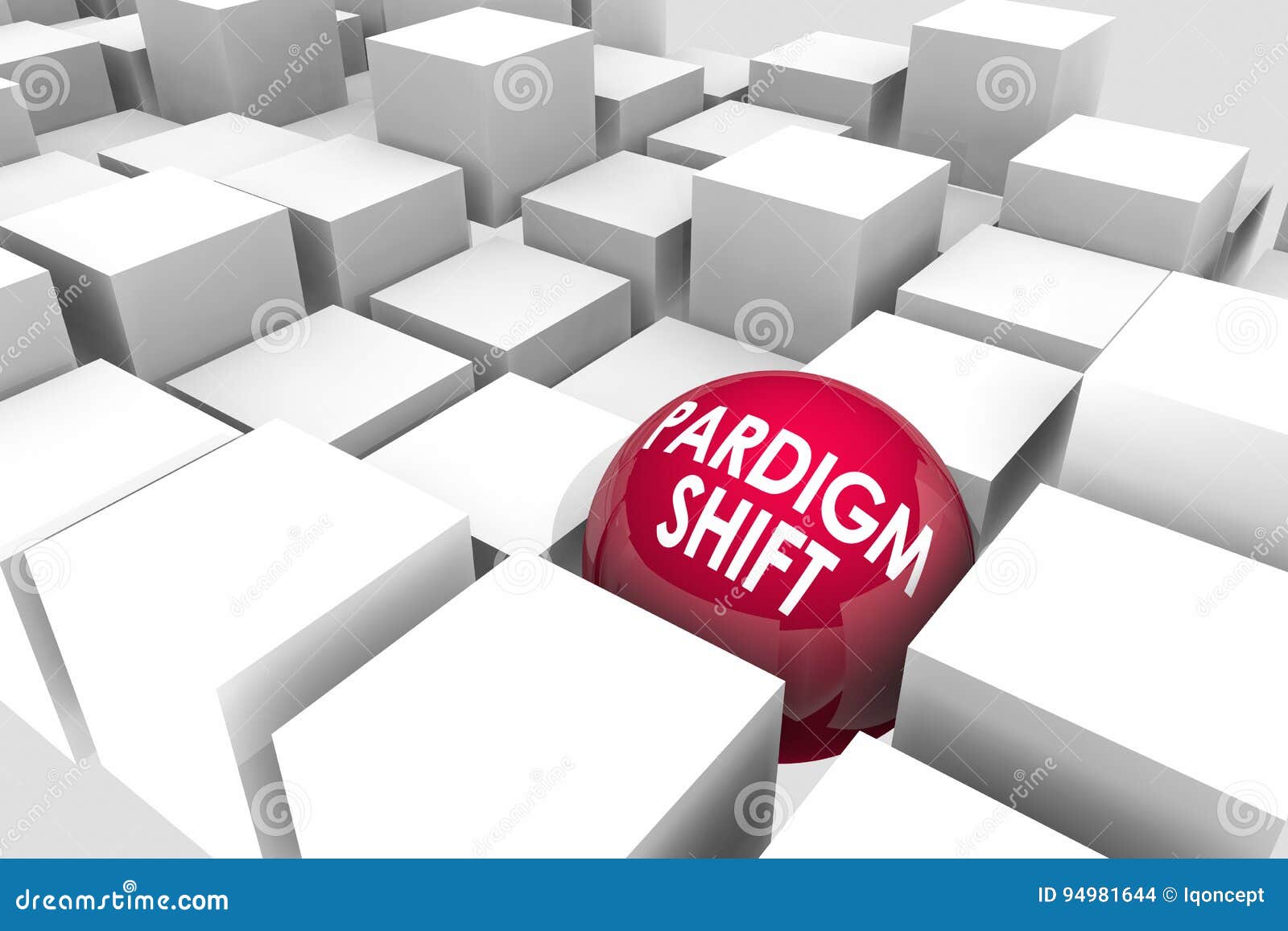 Paradigm Shift Major Change Disruption Cubes Sphere 3d Illustration ... Paradigm Shift Major Change Disruption Cubes Sphere 3d Illustration ...