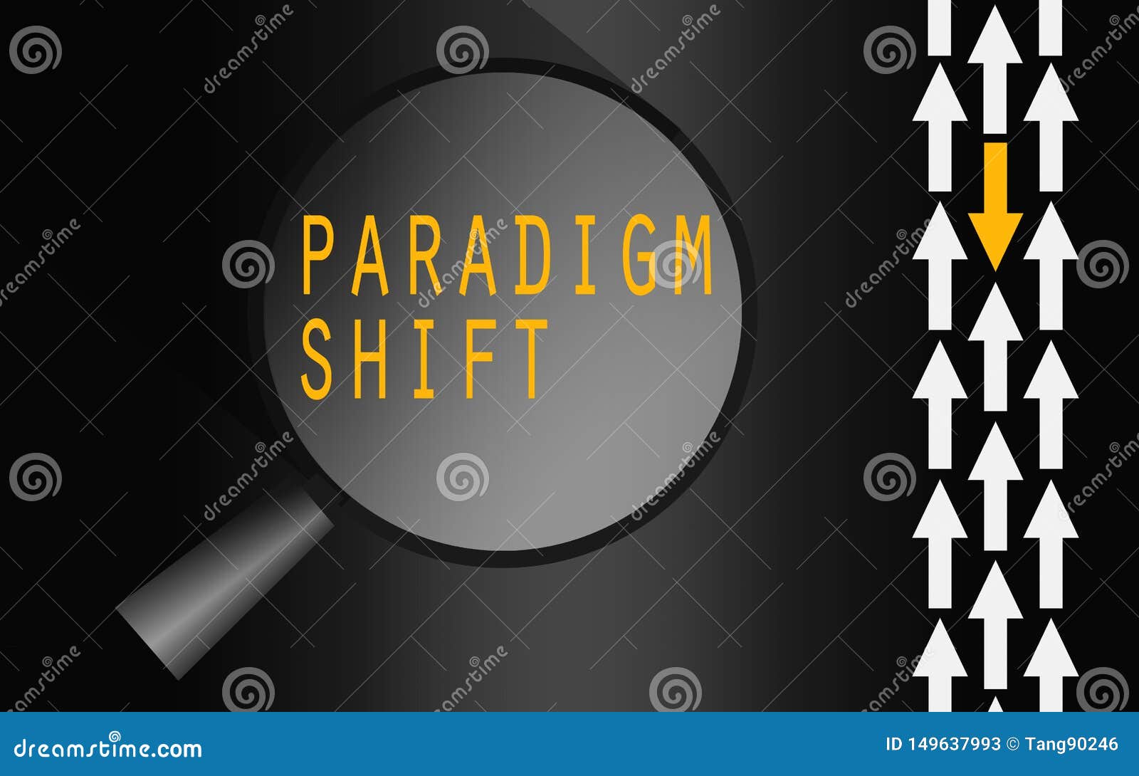 Paradigm Shift Word with Yellow Arrow Stock Illustration - Illustration ...