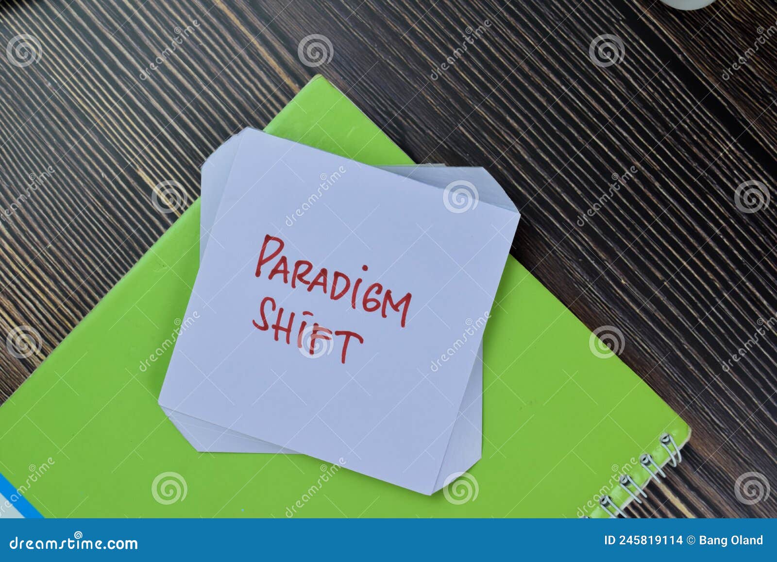 Paradigm Shift Write on Sticky Notes Isolated on Wooden Table Stock ...