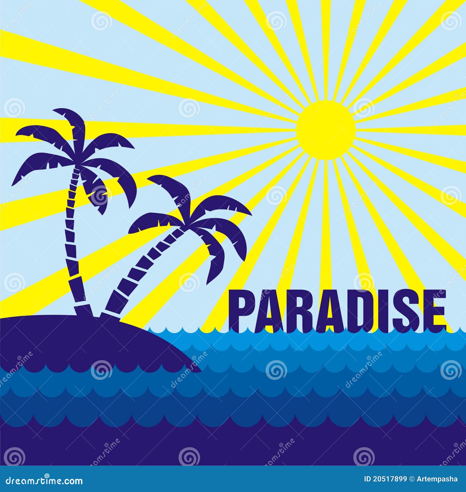Paradise stock vector. Illustration of rays, design, bright - 20517899
