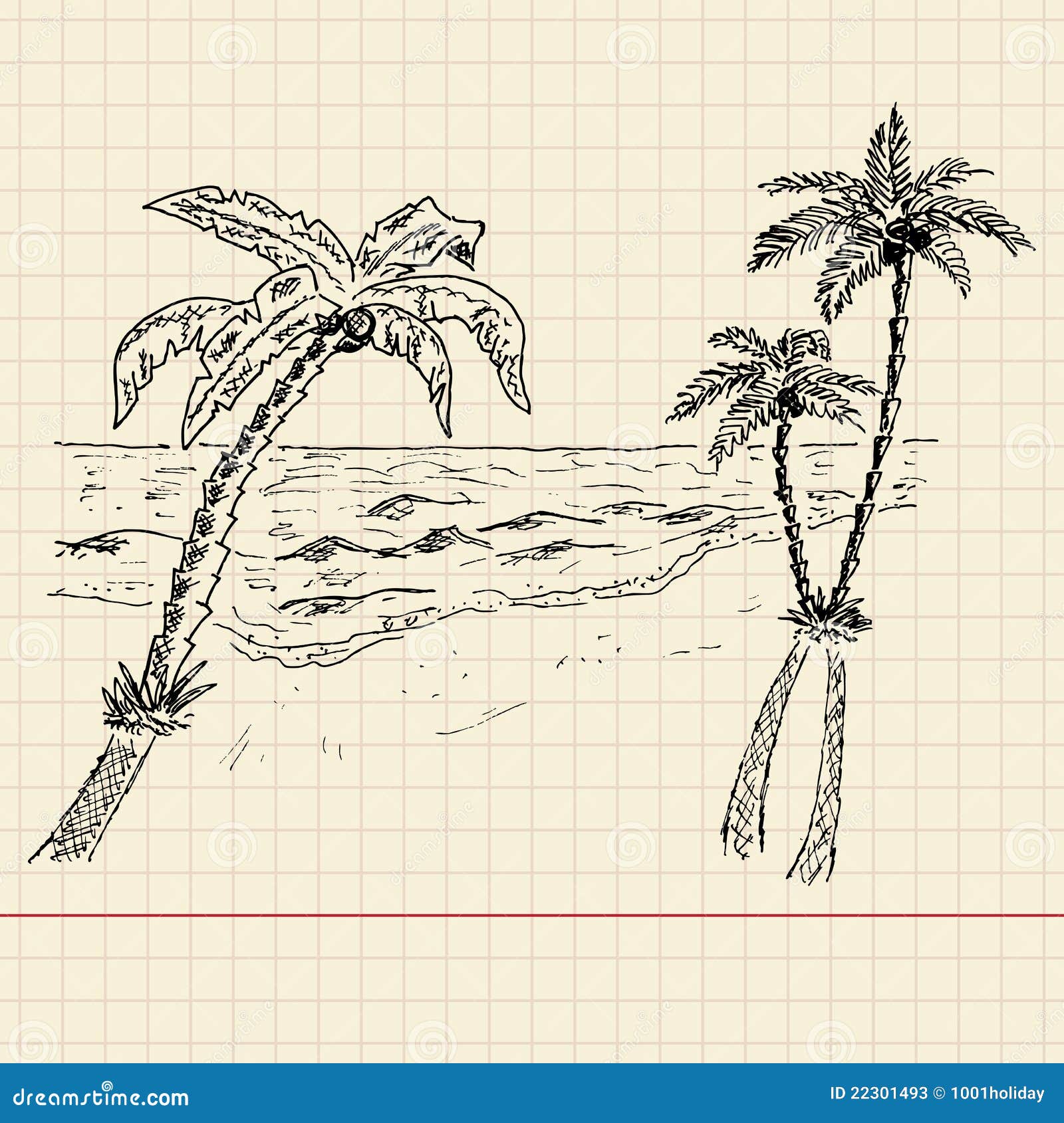 Paradise stock vector. Illustration of drawn, horizon - 22301493