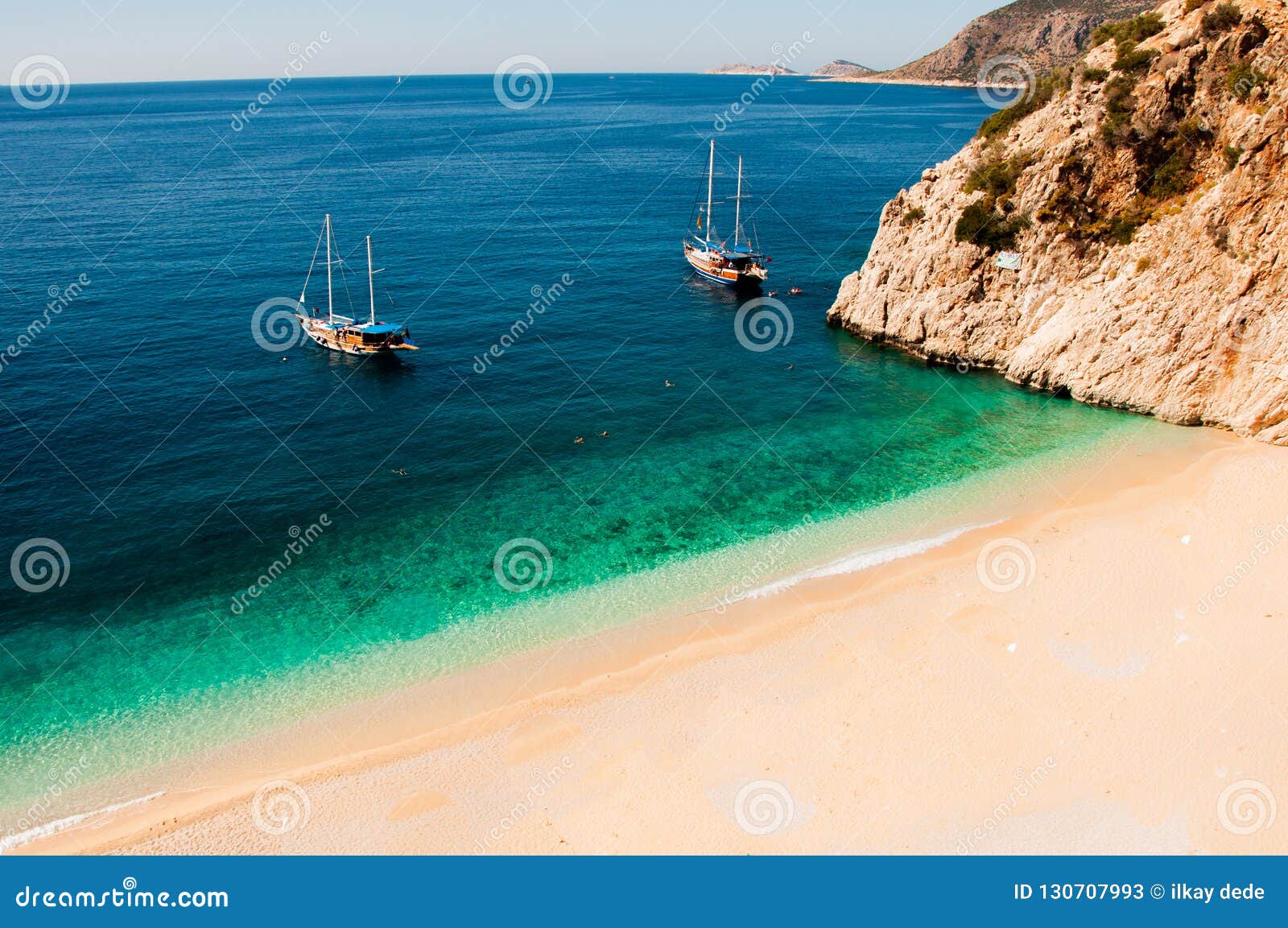 Paradise Beach kas stock image. Image of color, seascape - 130707993