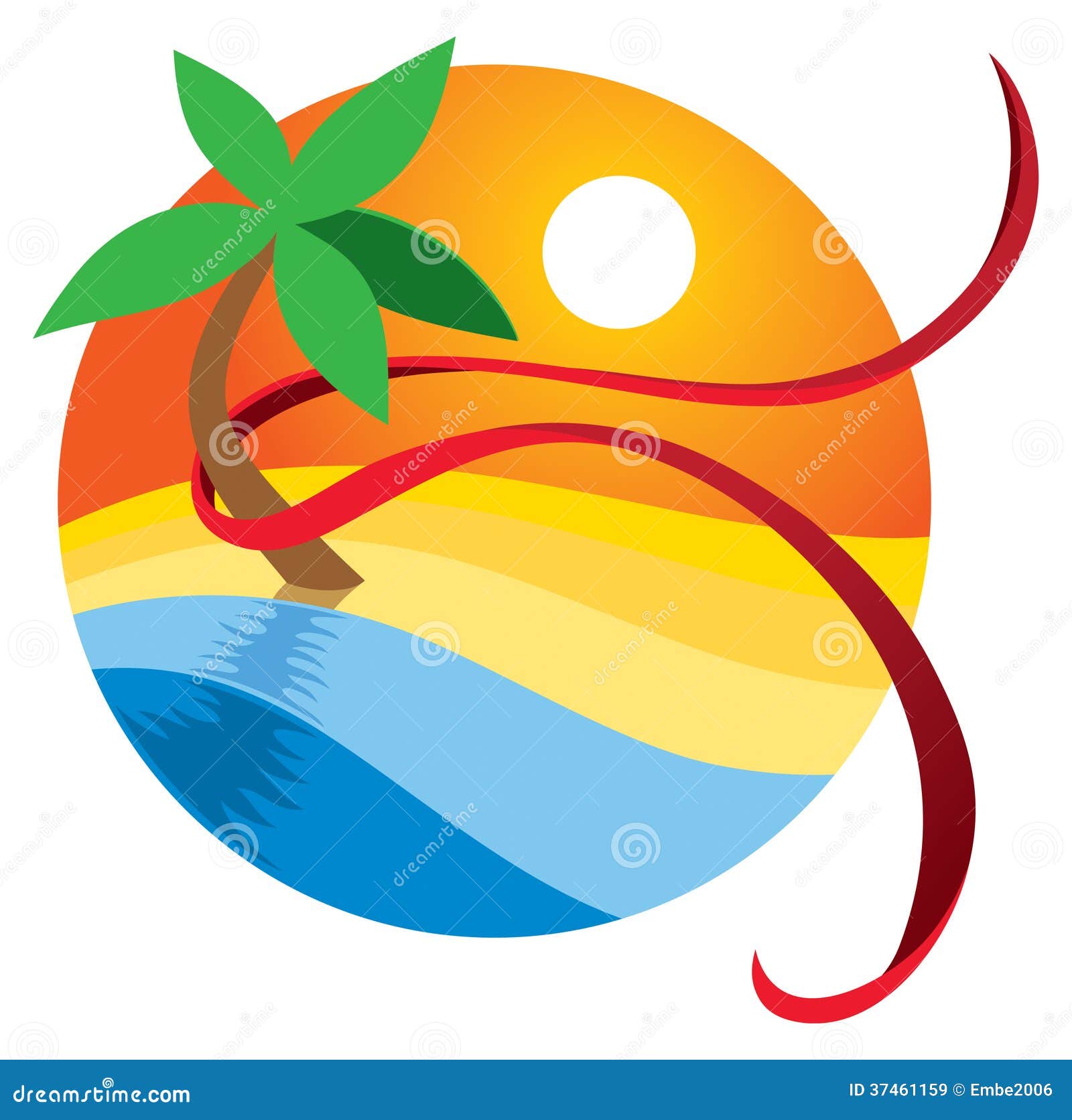Paradise Beach Logo stock vector. Illustration of summer - 37461159