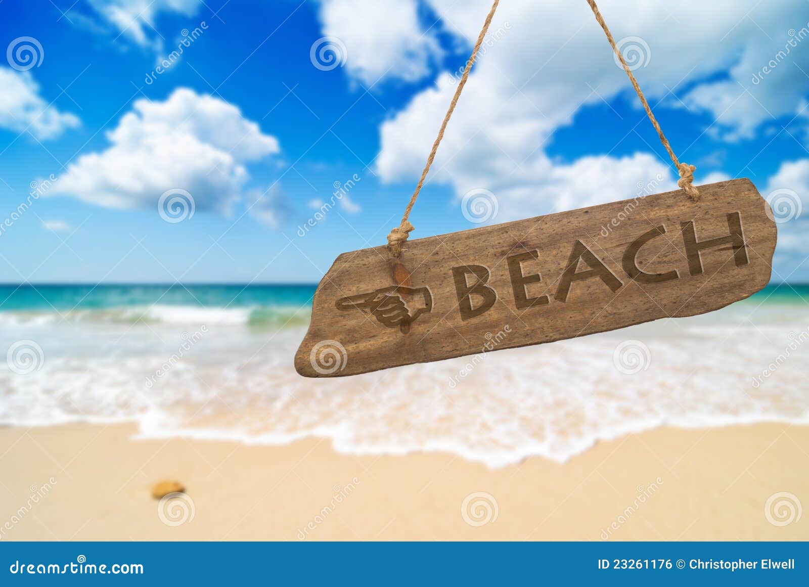 Paradise Beach Sign stock photo. Image of sand, wood - 23261176