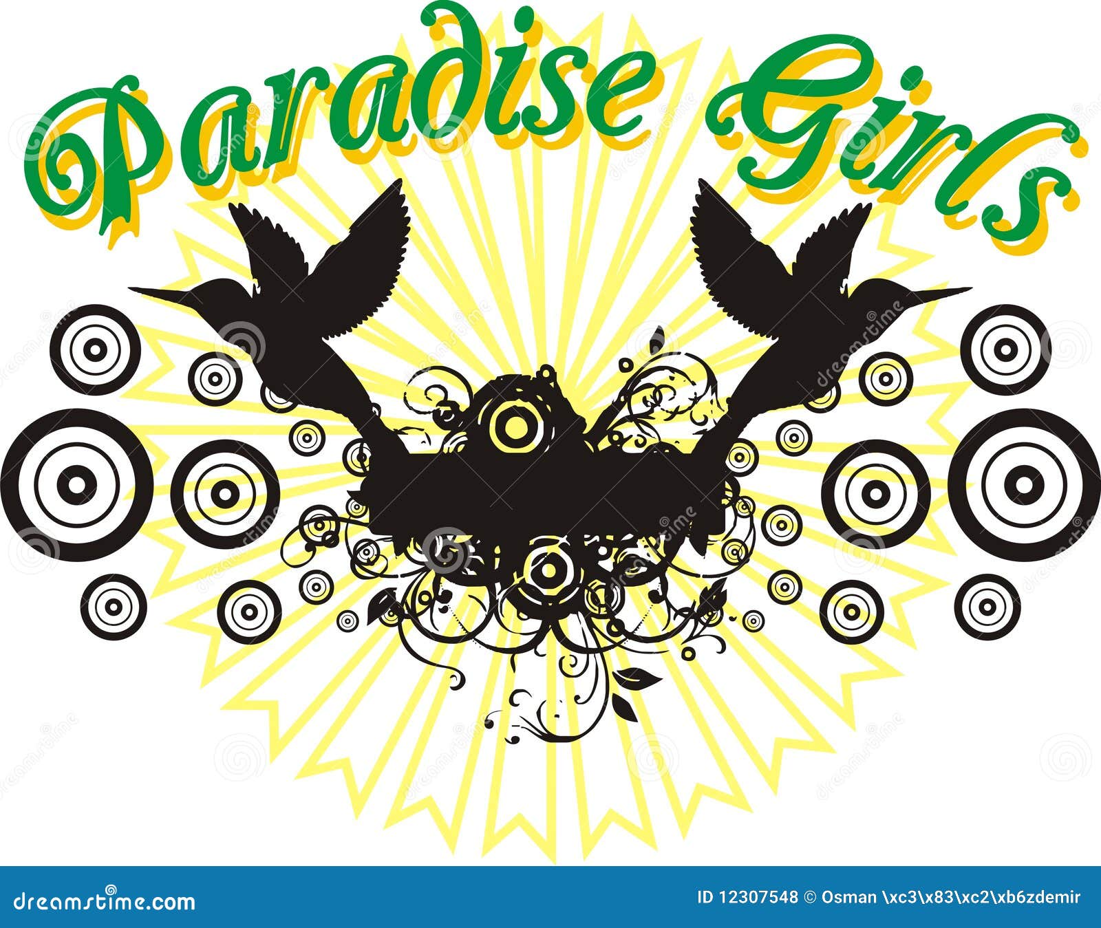 Paradise girls stock illustration. Illustration of island - 12307548